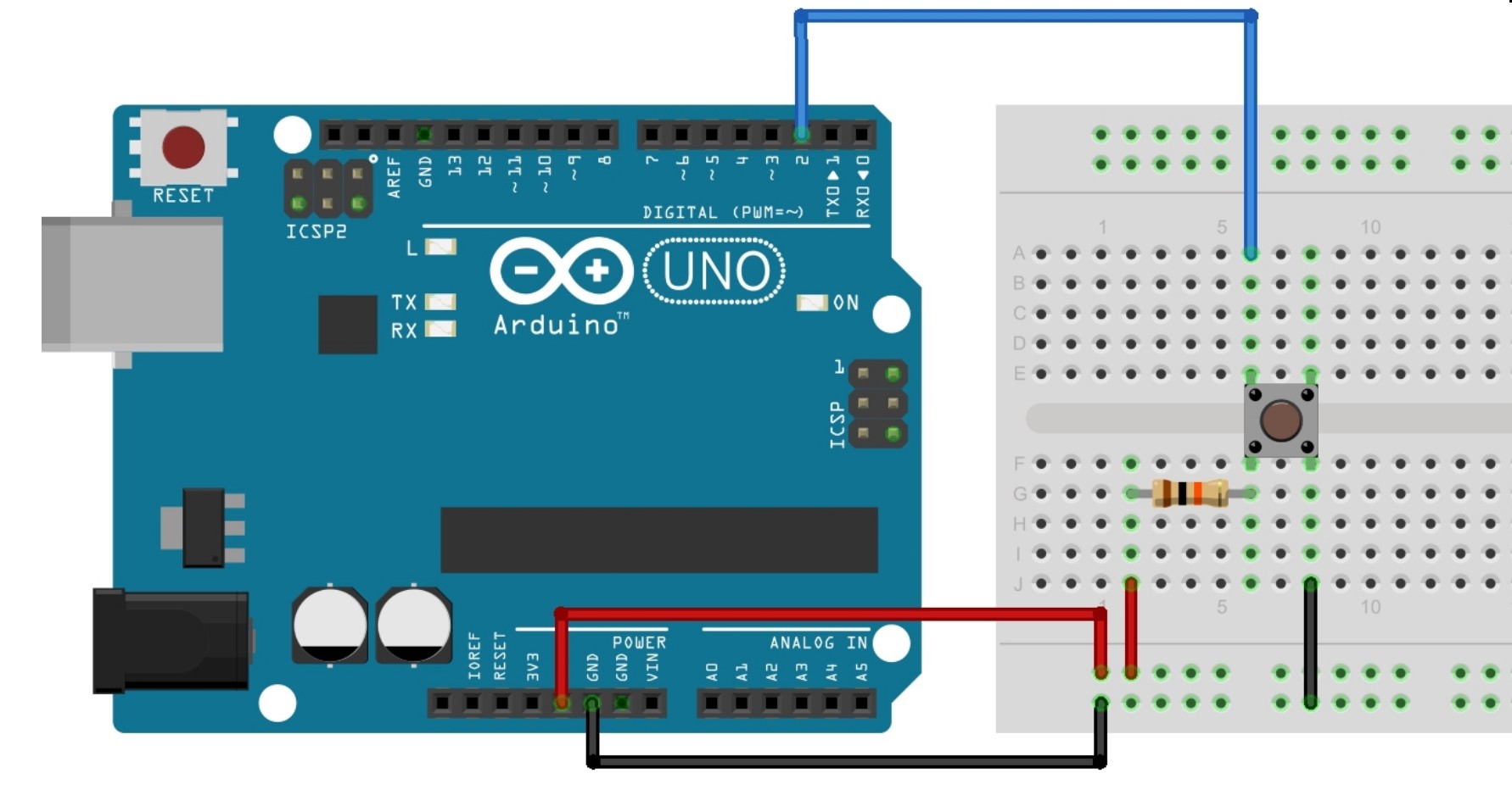 Proč je u tlačítka rezistor?