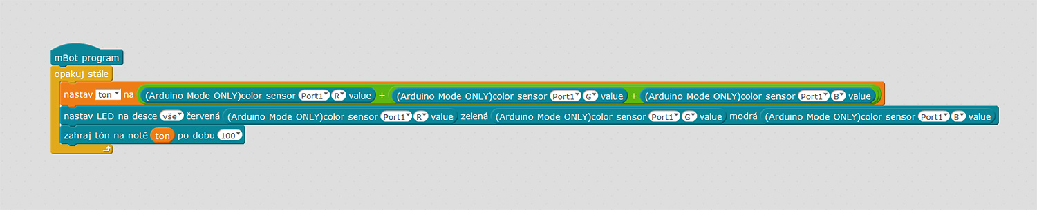 MBot a barevný svět s color sensor V1 - Arduino.cz