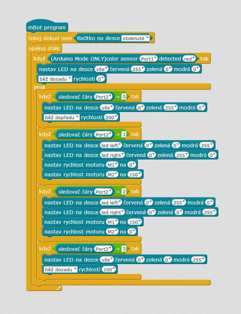 MBot a barevný svět s color sensor V1 - Arduino.cz